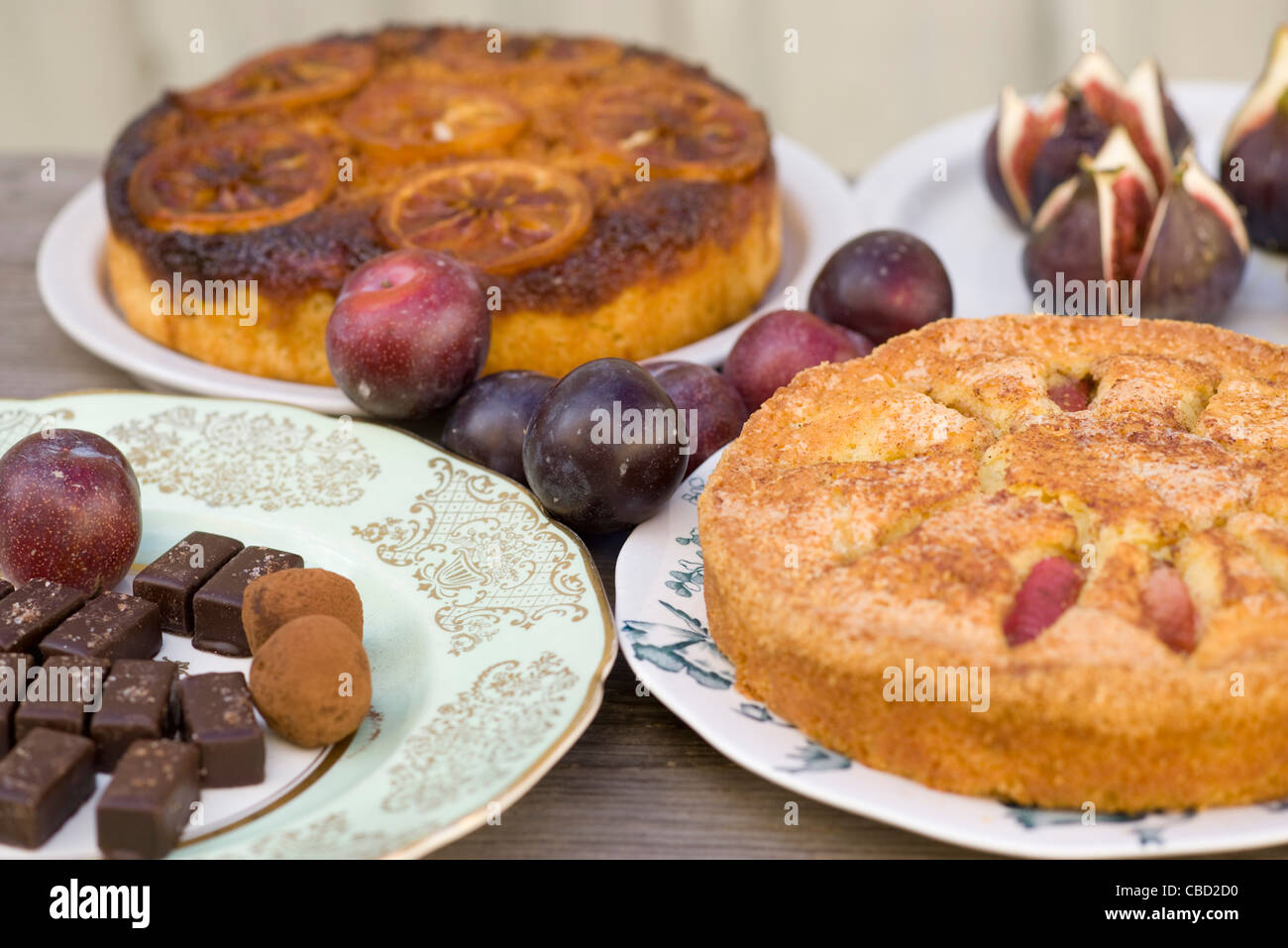 Assorted desserts and sweets Stock Photo - Alamy
