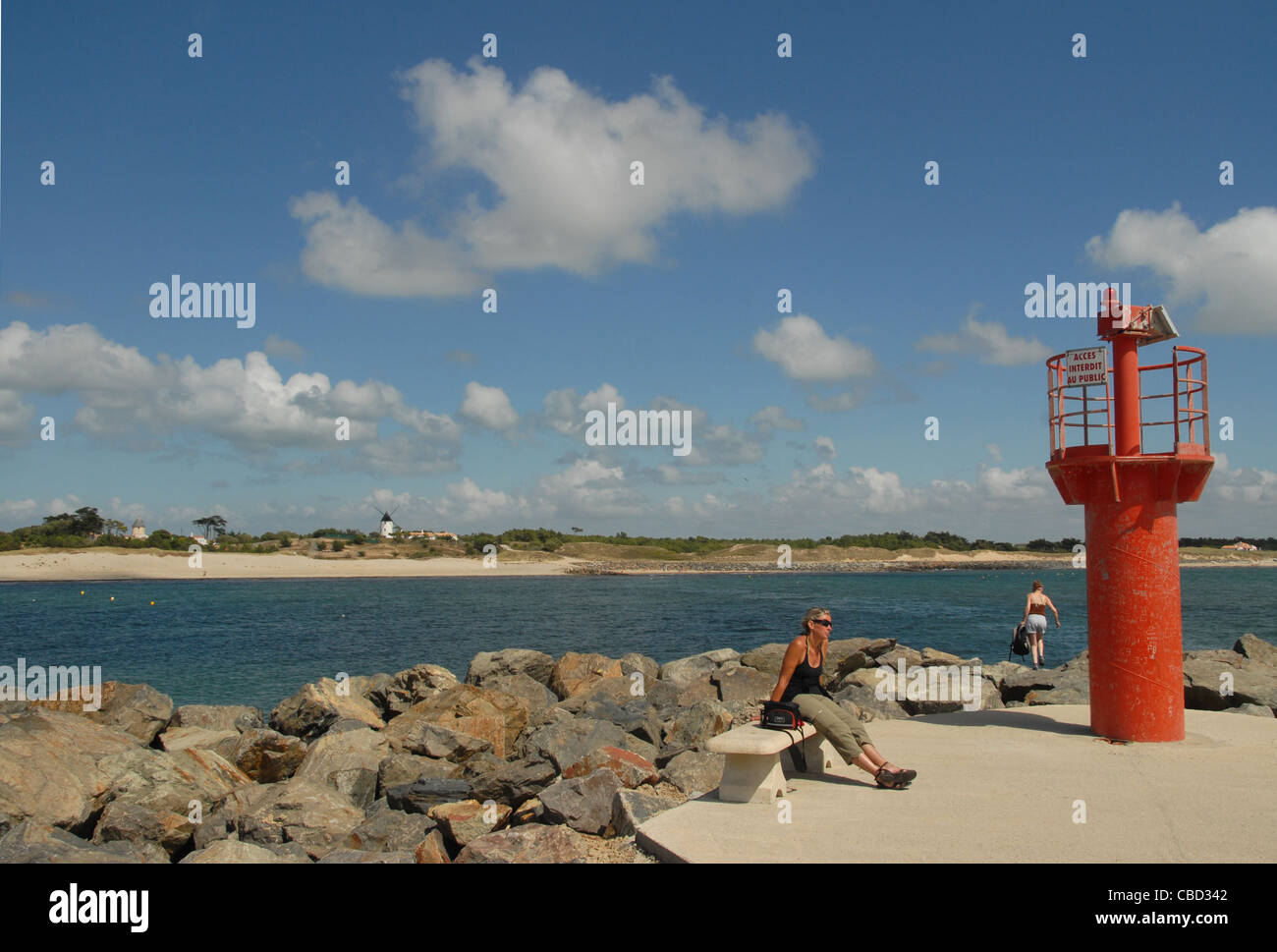 Signal at the port of Le Devin on the Atlantic island of Noirmoutier in ...