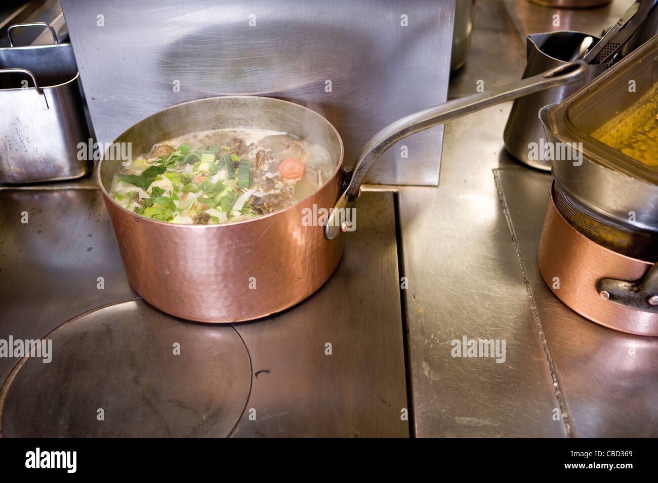 Pot of cooked stock Stock Photo - Alamy