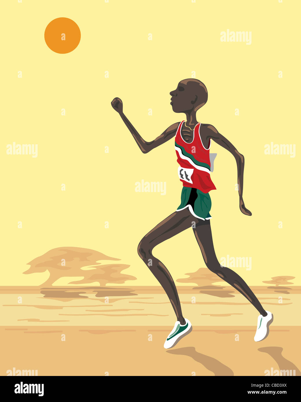 Long distance runner kenya illustration hi-res stock photography and ...