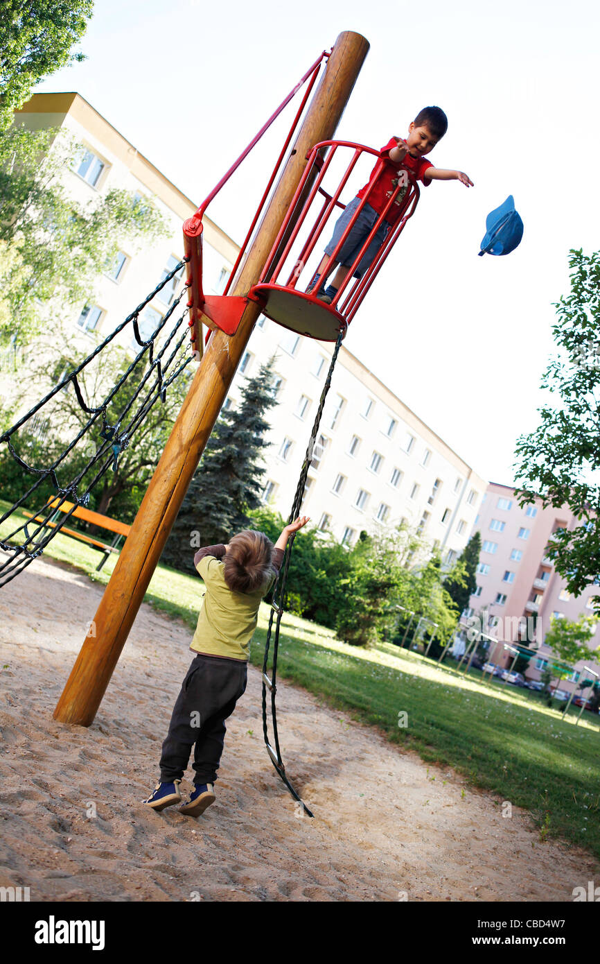 Boys are playing on the playground. (CTK Photobank / Josef Horazny ...