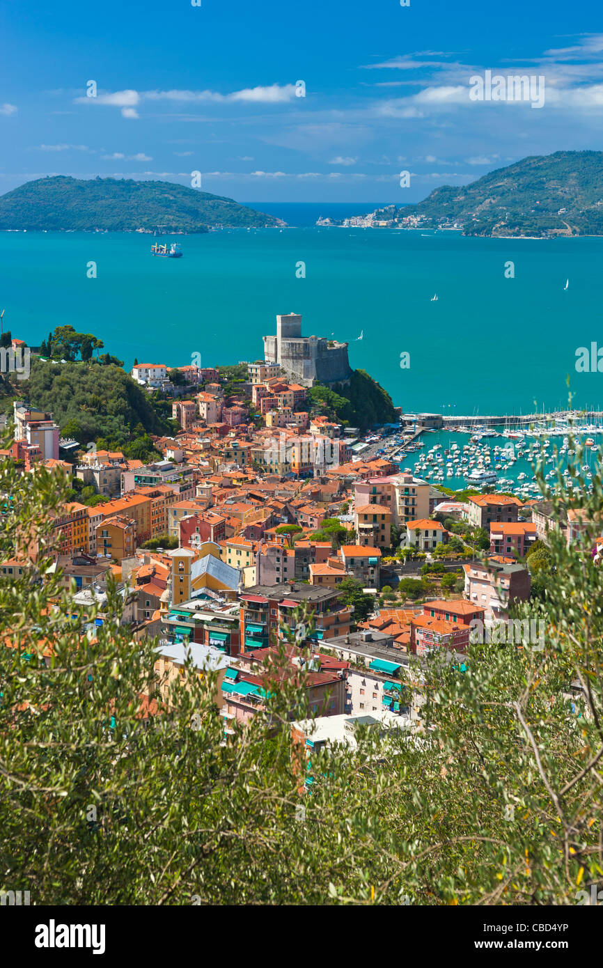 Lerici Castle and the Gulf of La Spezia, Province of La Spezia, Liguria ...