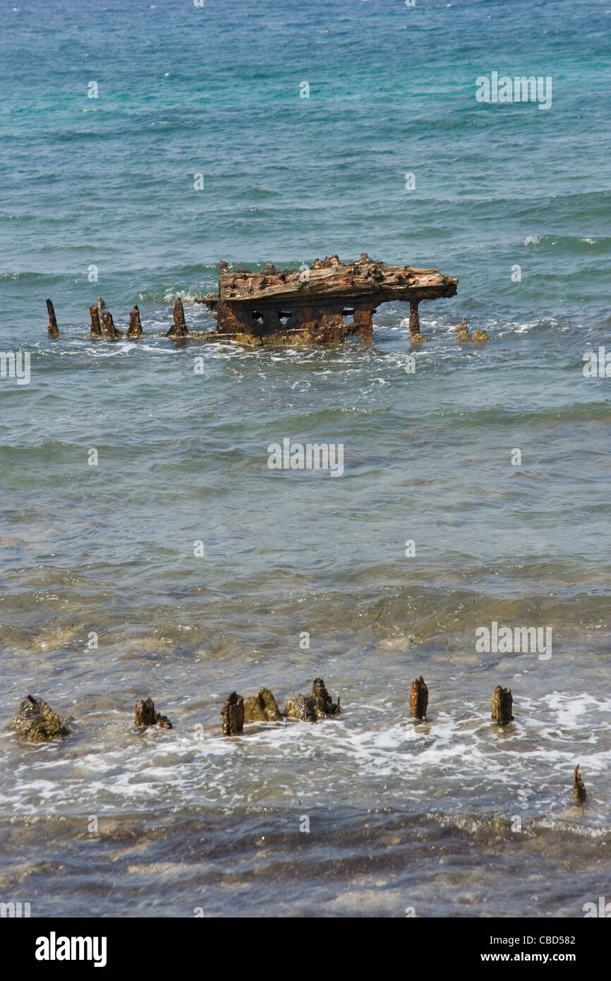 Gully Beach and British wreck scene of fighting in the 1915 campaign in ...