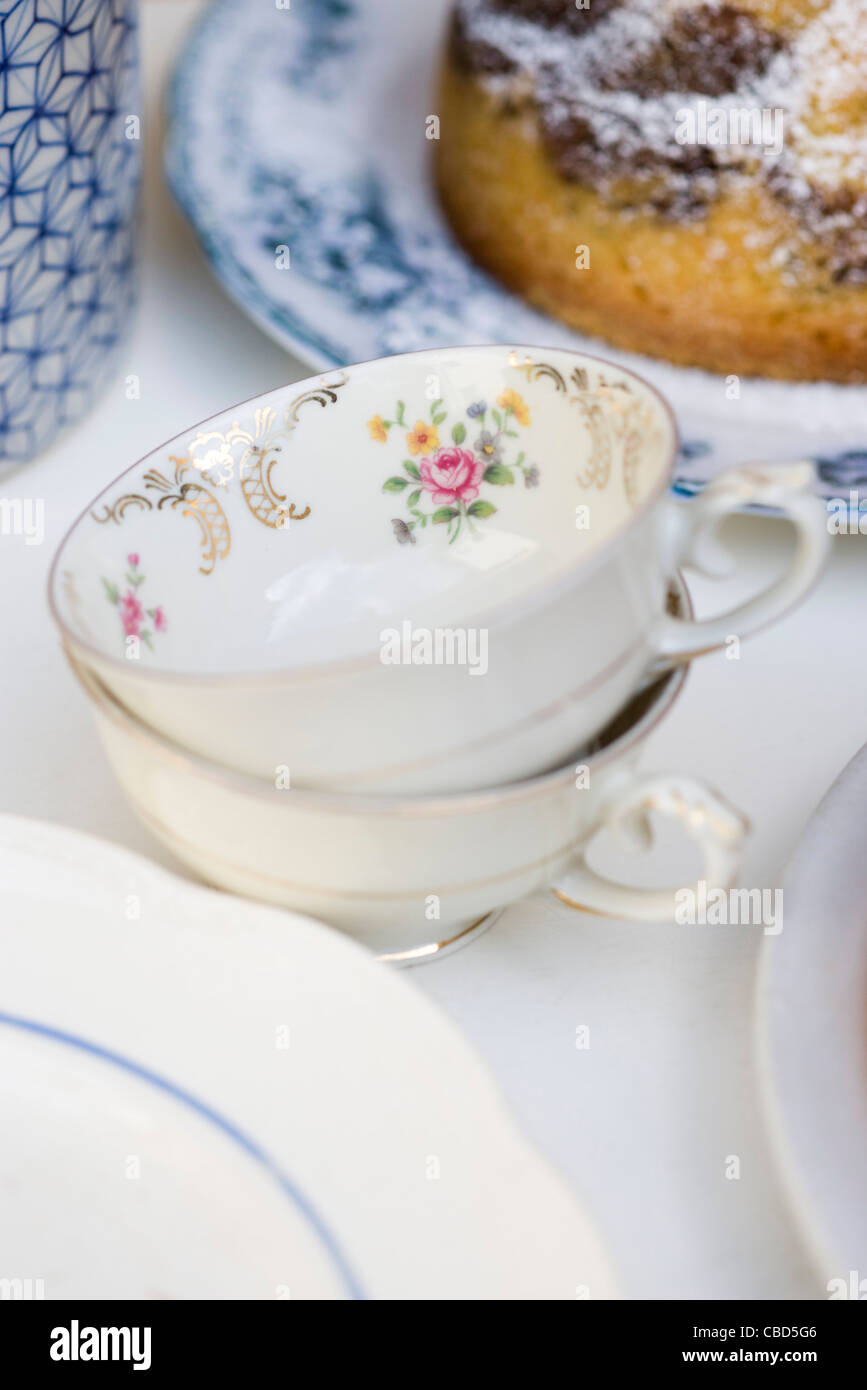 Stacked tea cups Stock Photo - Alamy