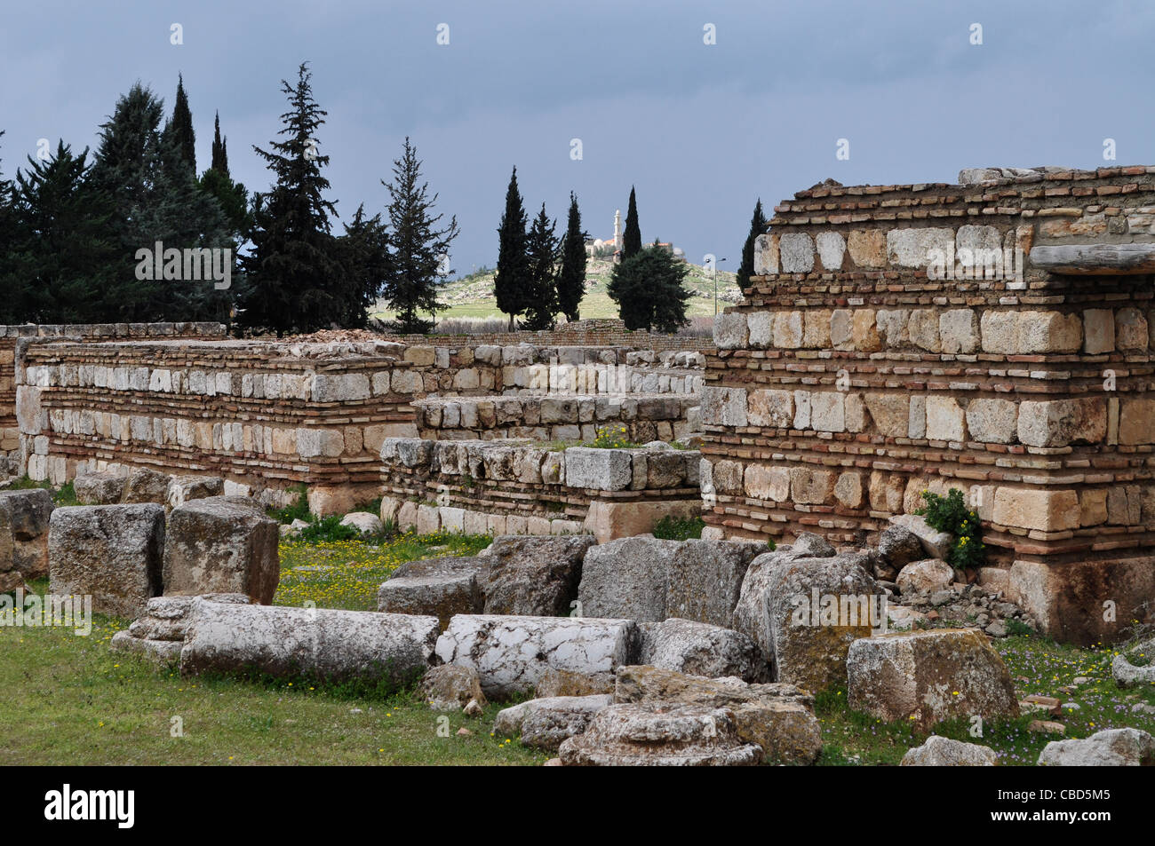 Umayyad city ruins at Anjar, Bekaa Valley, Lebanon Stock Photo - Alamy