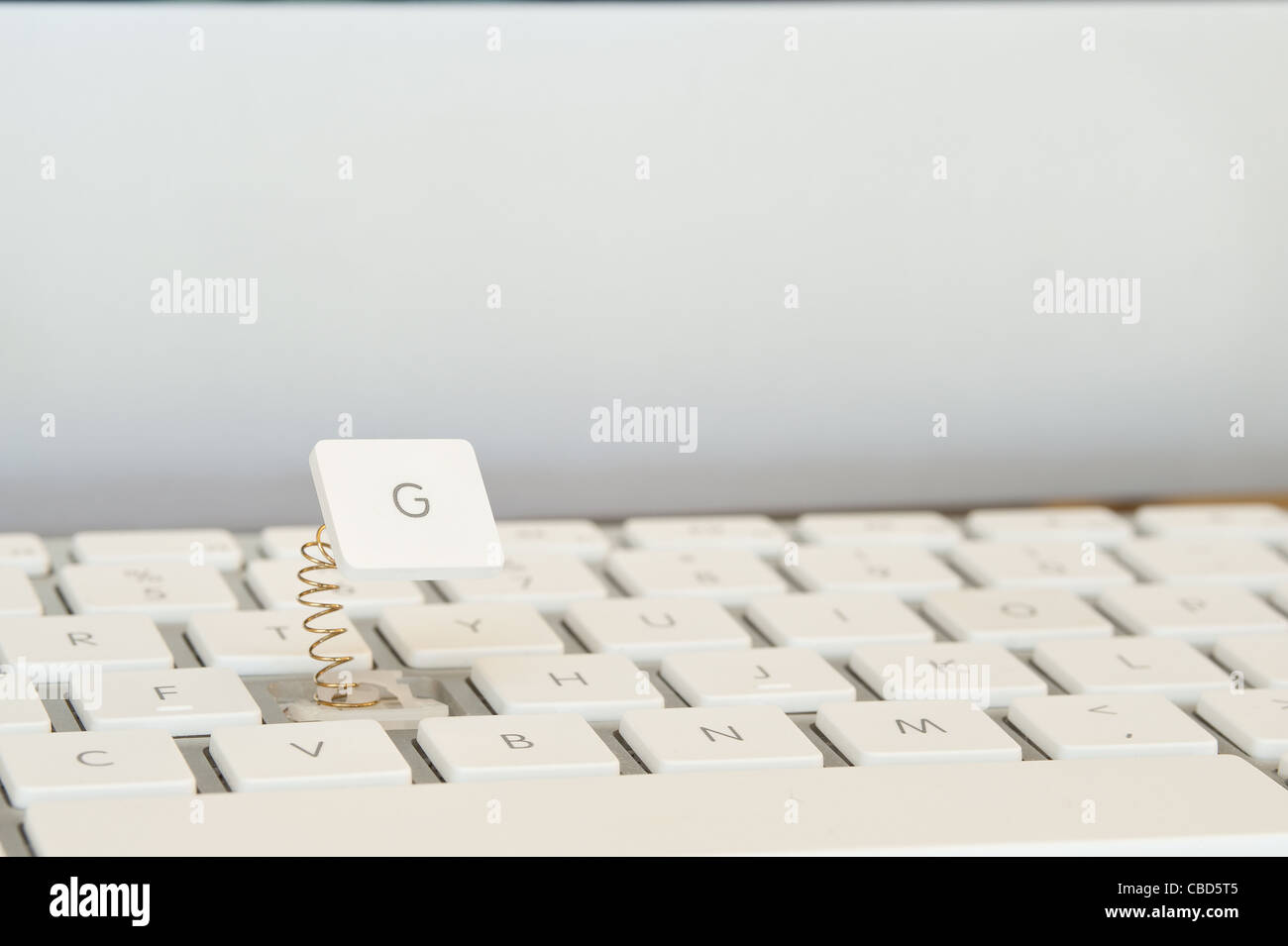 Frustration as broken computer keyboard stops usage with sprung key tag ...