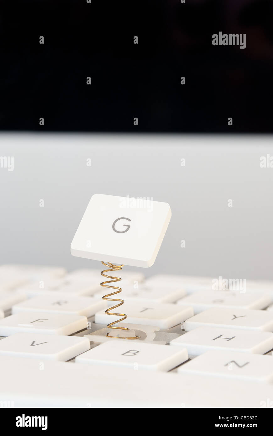 Frustration as broken computer keyboard stops usage with sprung key tag ...