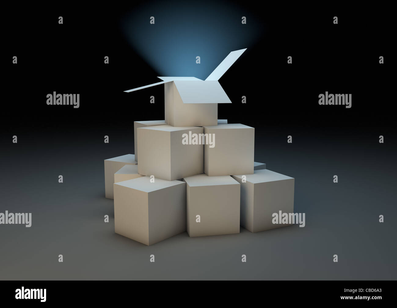 render of a group of boxes Stock Photo - Alamy