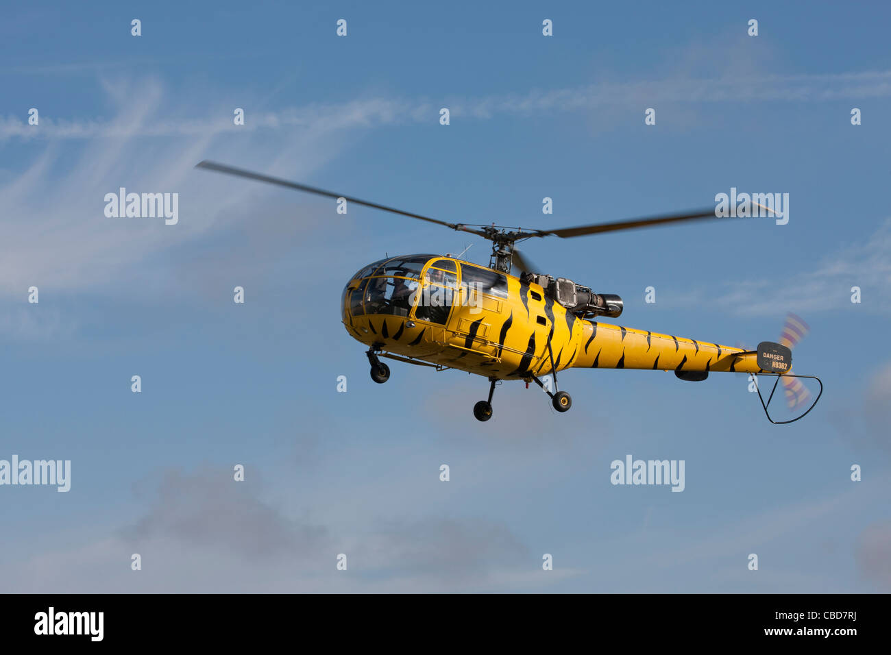 Aerospatiale SA316B Alouette III N9362 in flight at Breighton Airfield ...