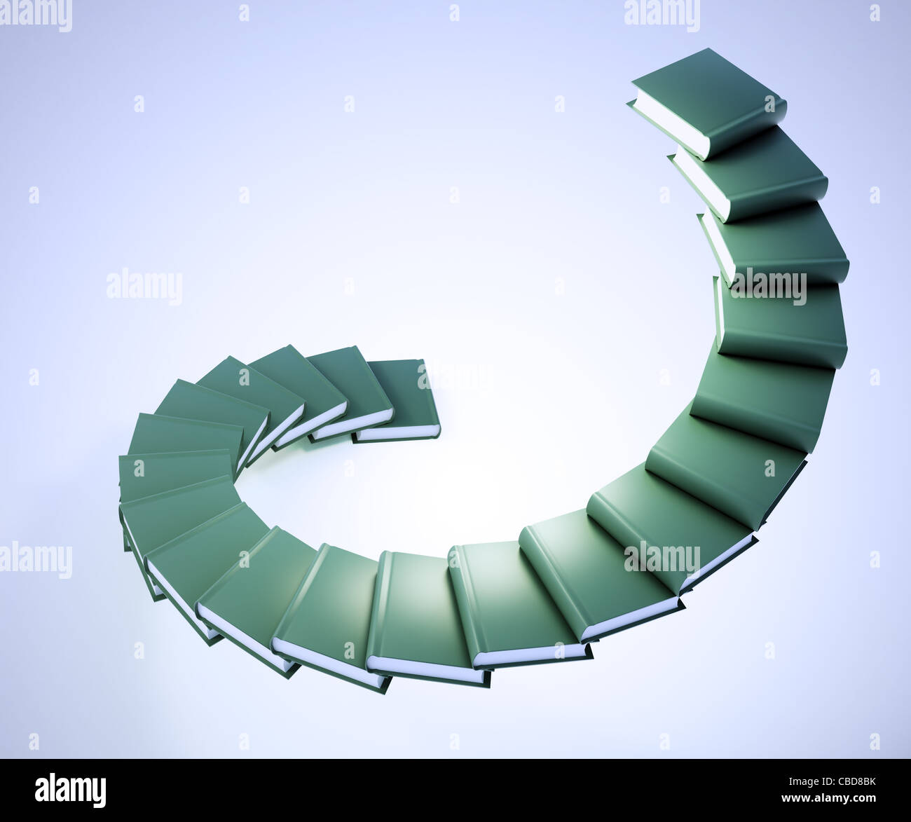 Spiral stairs made out of books - education progress concept Stock ...