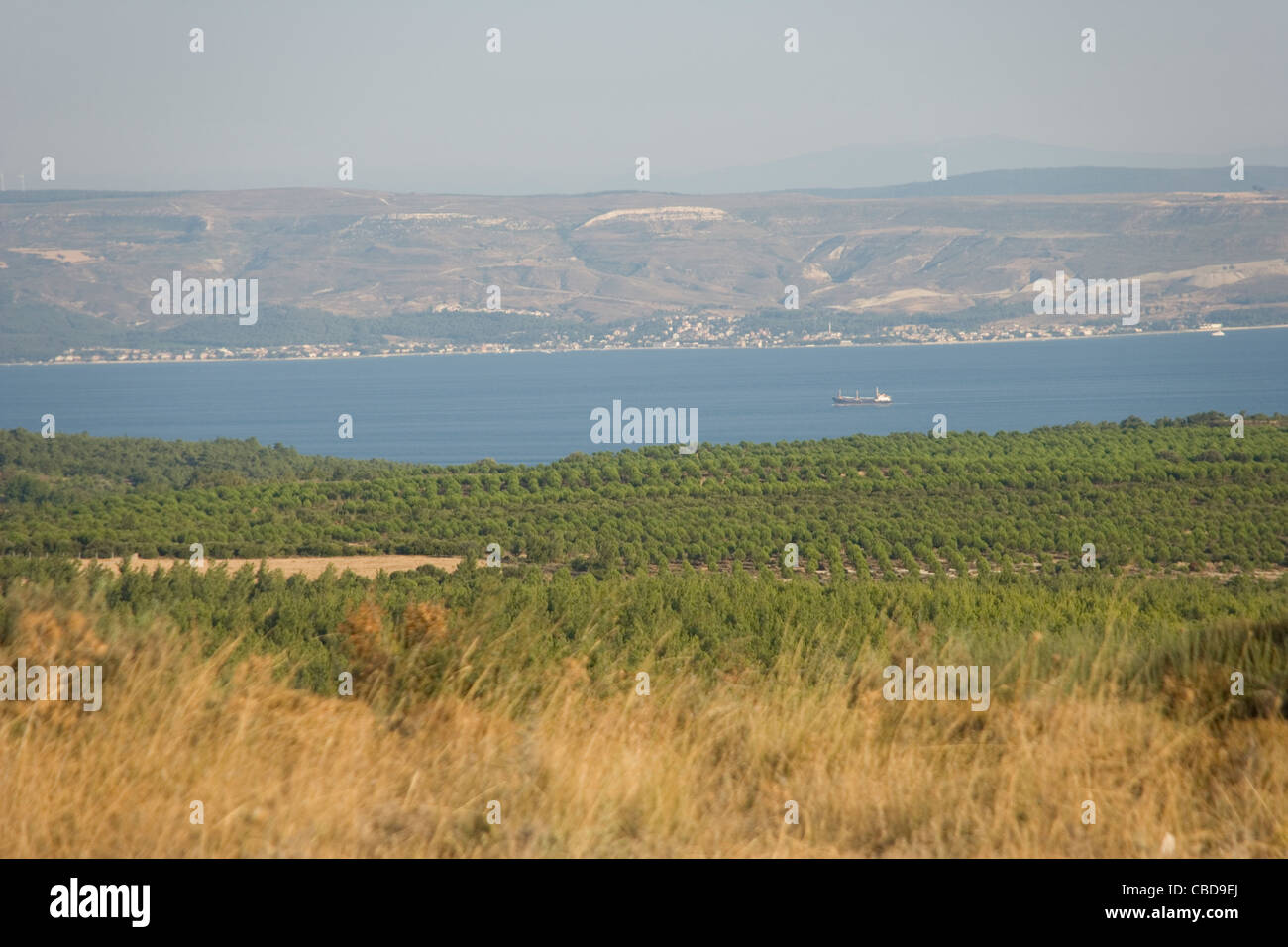 Looking from Achi Baba towards the Dardanelles, Gallipoli, Turkey Stock ...