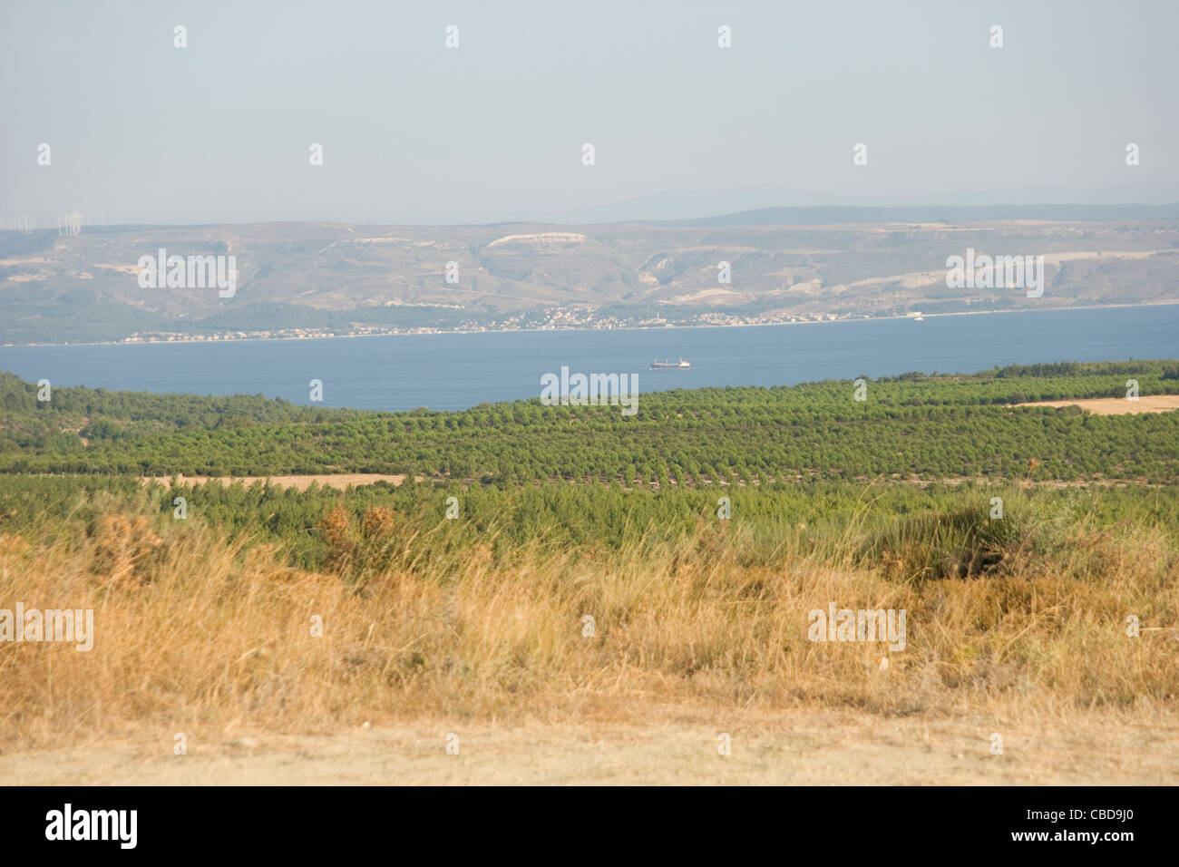 Looking from Achi Baba towards the Dardanelles, Gallipoli, Turkey Stock ...