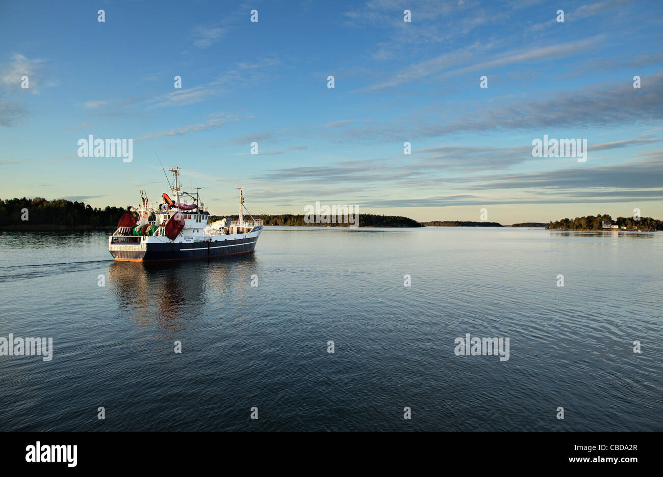 Trawler on it's way to Baltic Sea for fishing herring Stock Photo - Alamy