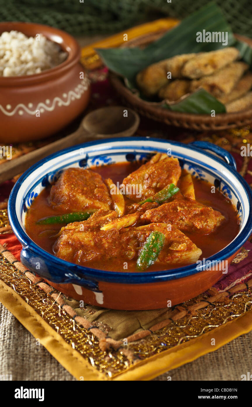 Goa fish curry and rawa fish fry Stock Photo - Alamy
