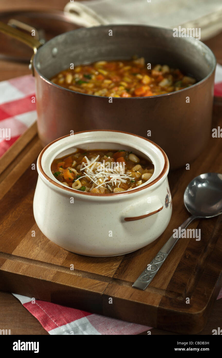 Minestrone soup. Italian vegetable soup Stock Photo - Alamy
