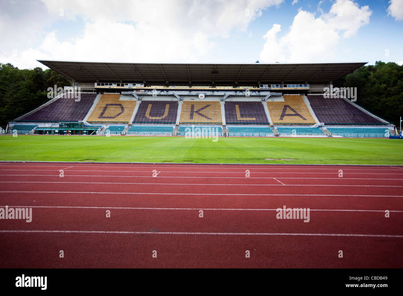 Stadium Juliska, home of soccer club Dukla Prague, pictured in Prague ...