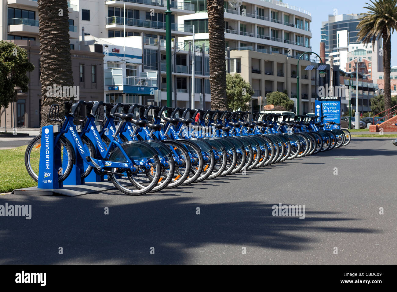 Melbourne Bike Share Scheme stand at Port Melbourne, Victoria ...