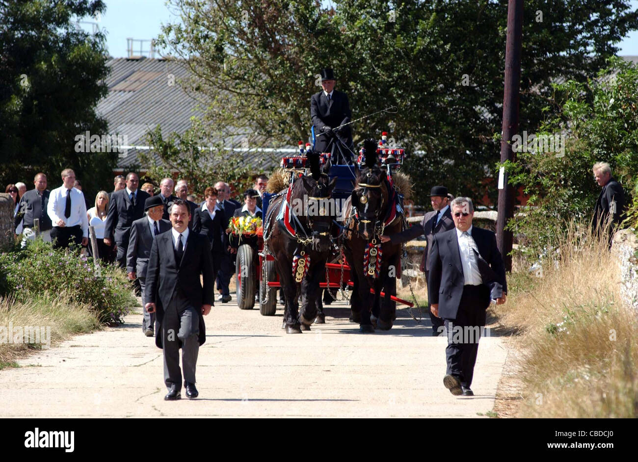 The coffin of Ronnie Sayers leaves Bulstrode Farm in Ovingdean today on ...