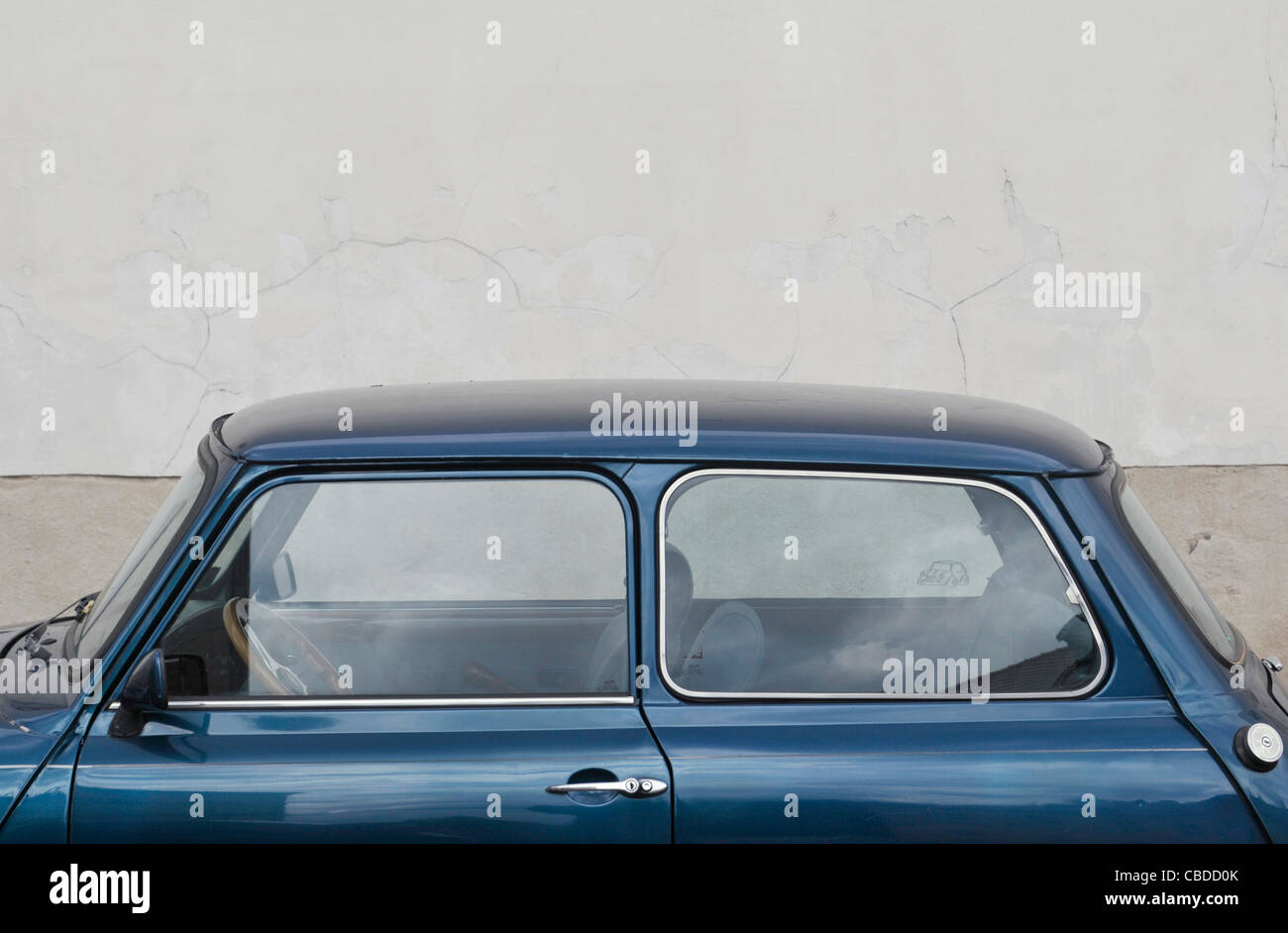 mini cooper car side view and wall Stock Photo - Alamy