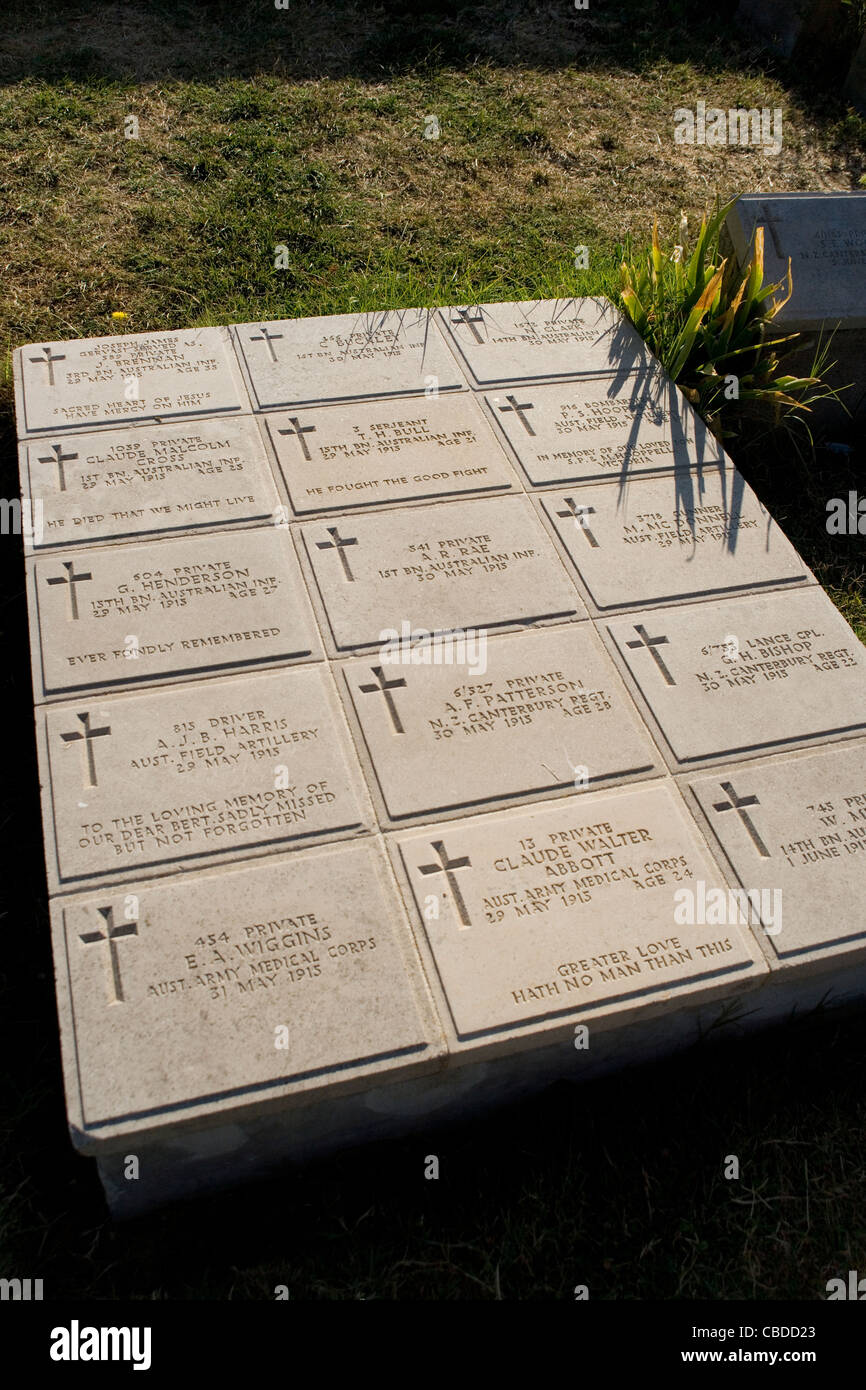 Graves at Beach Cemetery an Australian cemetery in the ANZAC area of ...