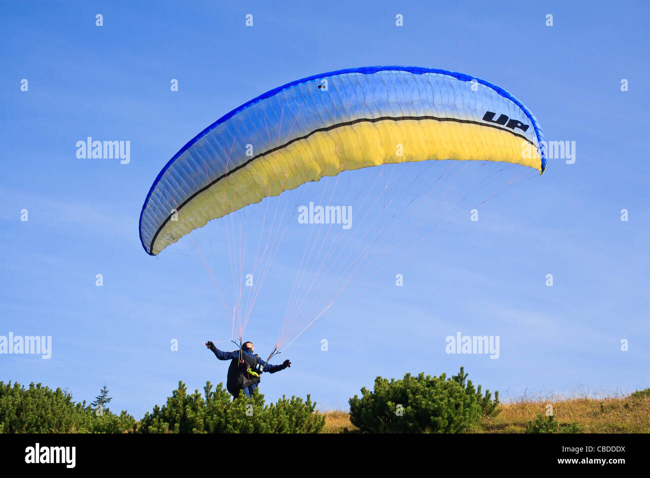 Paraglider take-off in Tatra mountains, Poland Stock Photo - Alamy