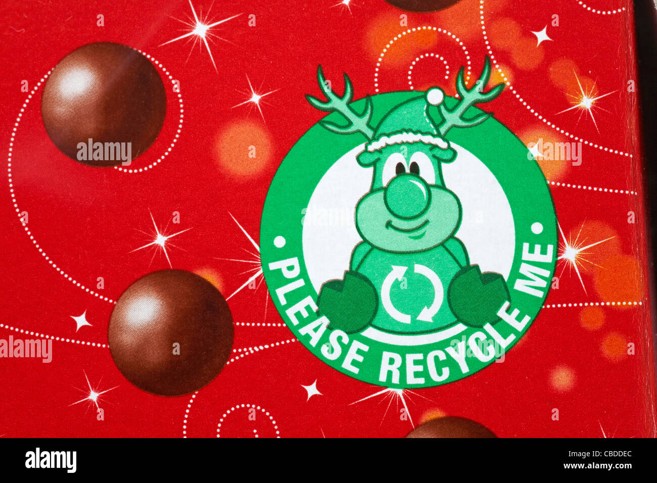Please recycle me logo on box of Maltesers Stock Photo - Alamy