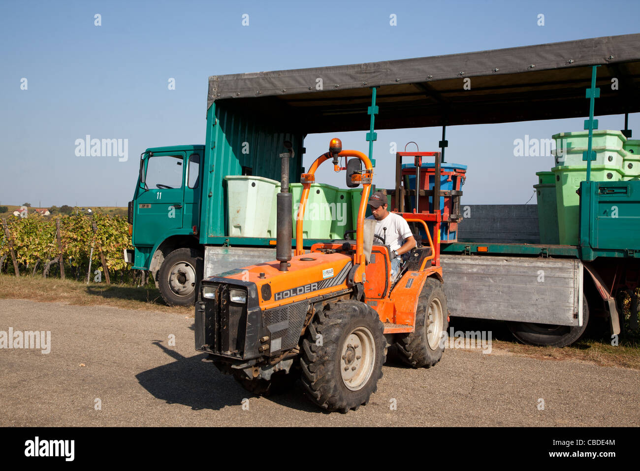 Grapes tractor hi-res stock photography and images - Alamy