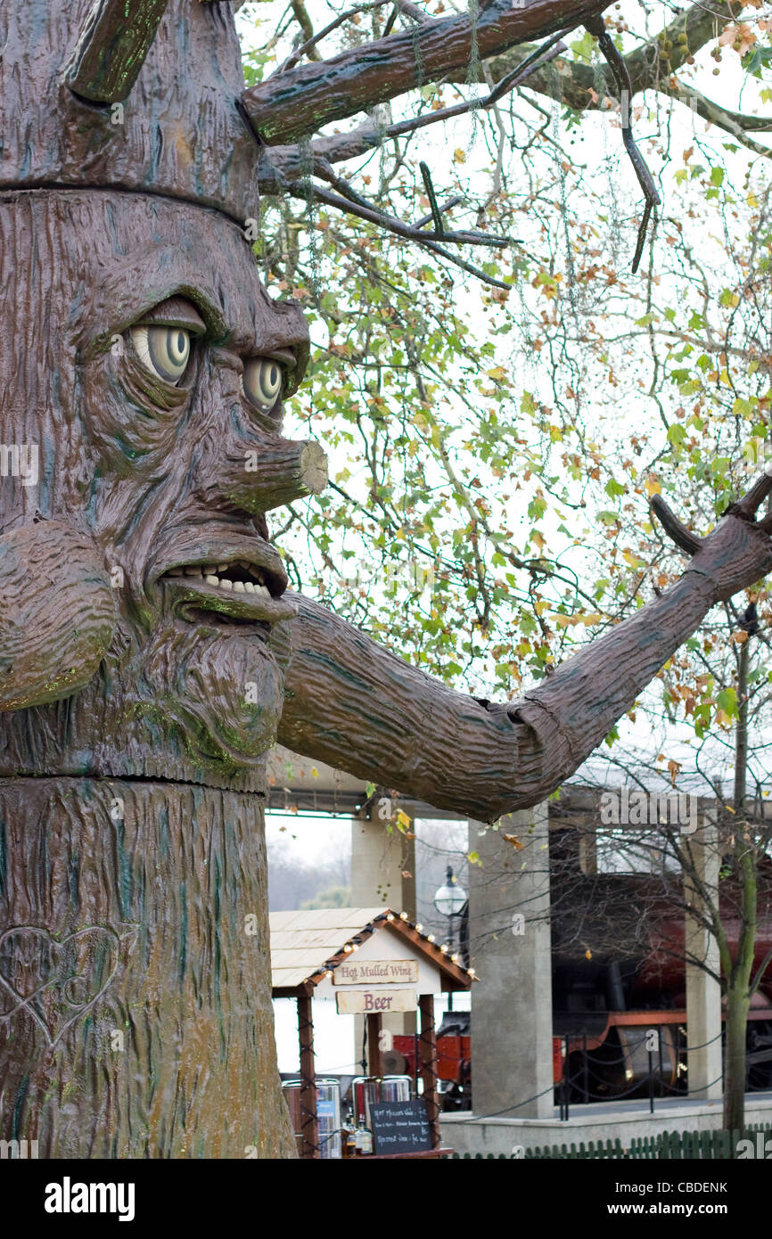 A Talking tree at the Christmas Wonderland market in London Stock Photo ...