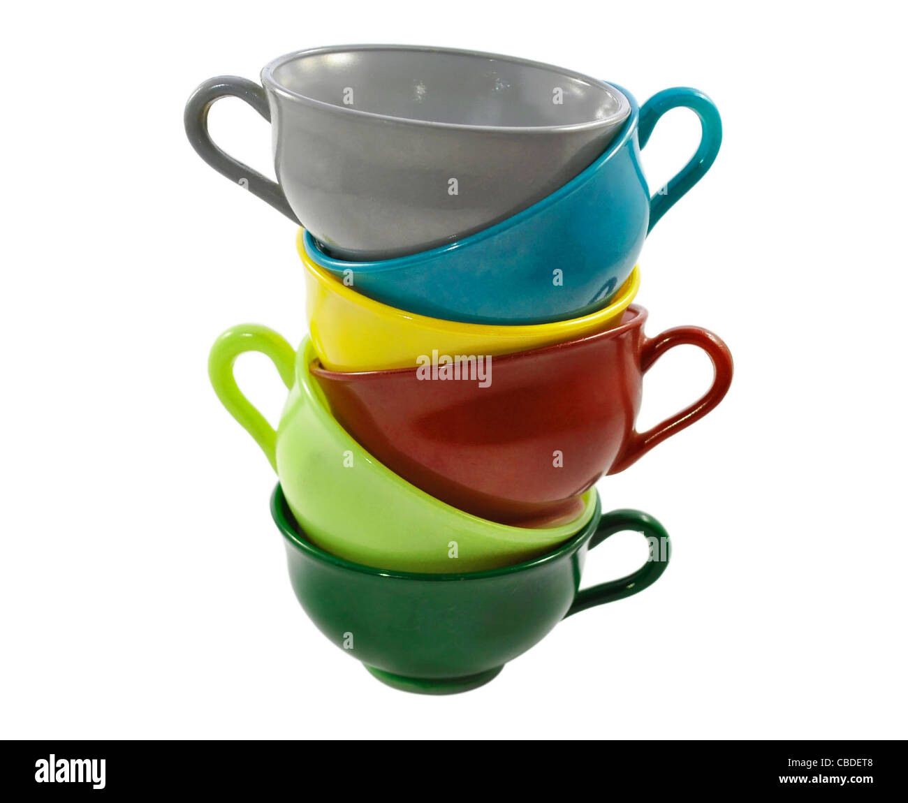 a stack of colorful coffee or tea cups Stock Photo - Alamy