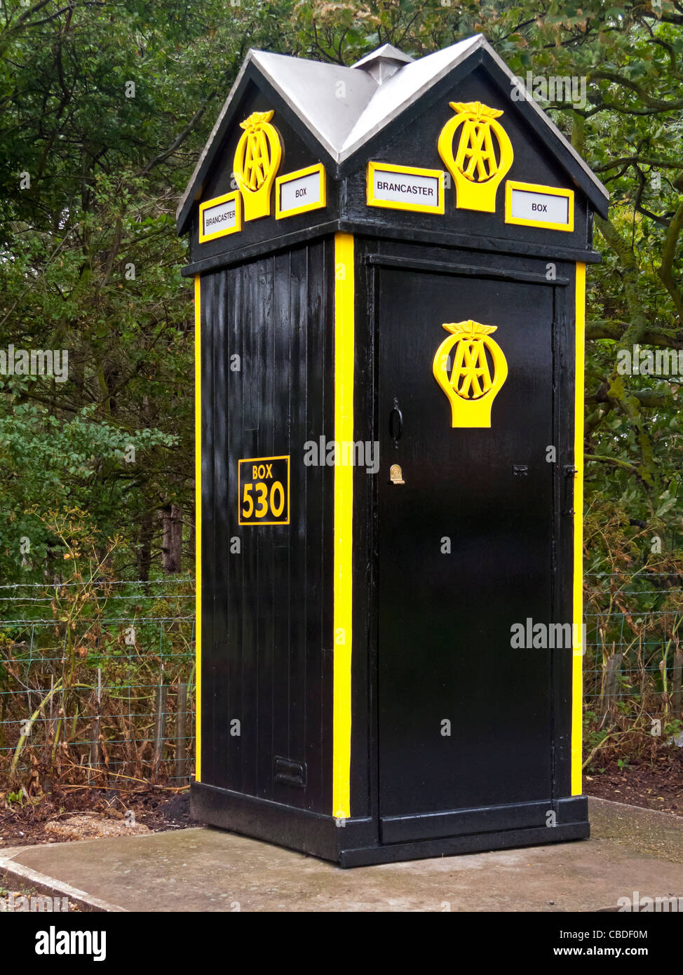 Old style Automobile Association AA phone box on the A149 in Brancaster ...
