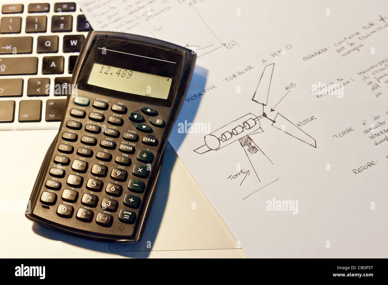 wind turbine design, project and calculator Stock Photo - Alamy