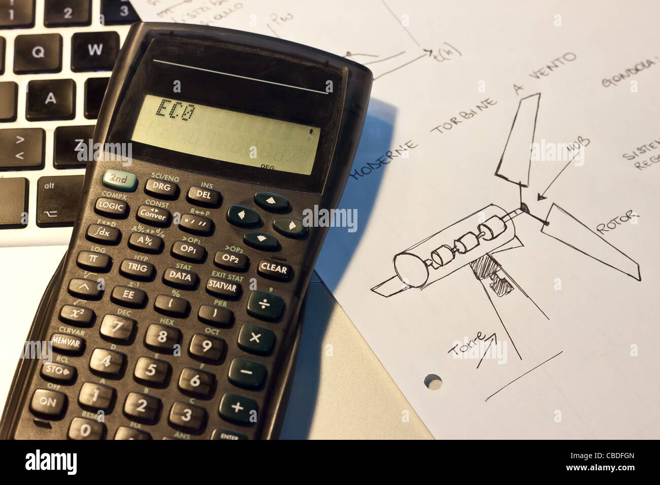 wind turbine design, project and calculator Stock Photo - Alamy
