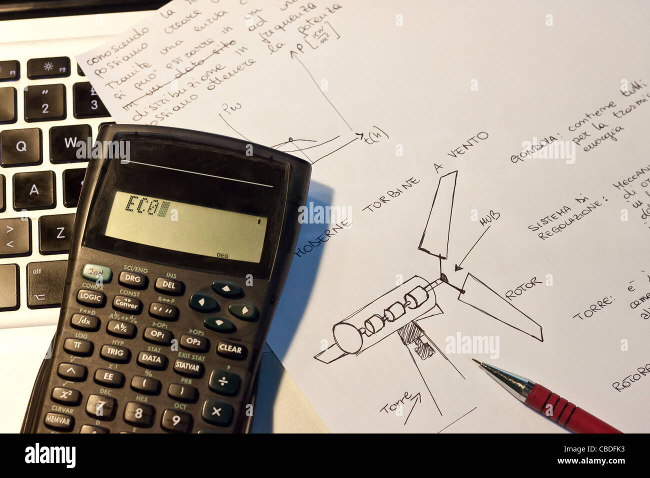 wind turbine design, project and calculator Stock Photo - Alamy