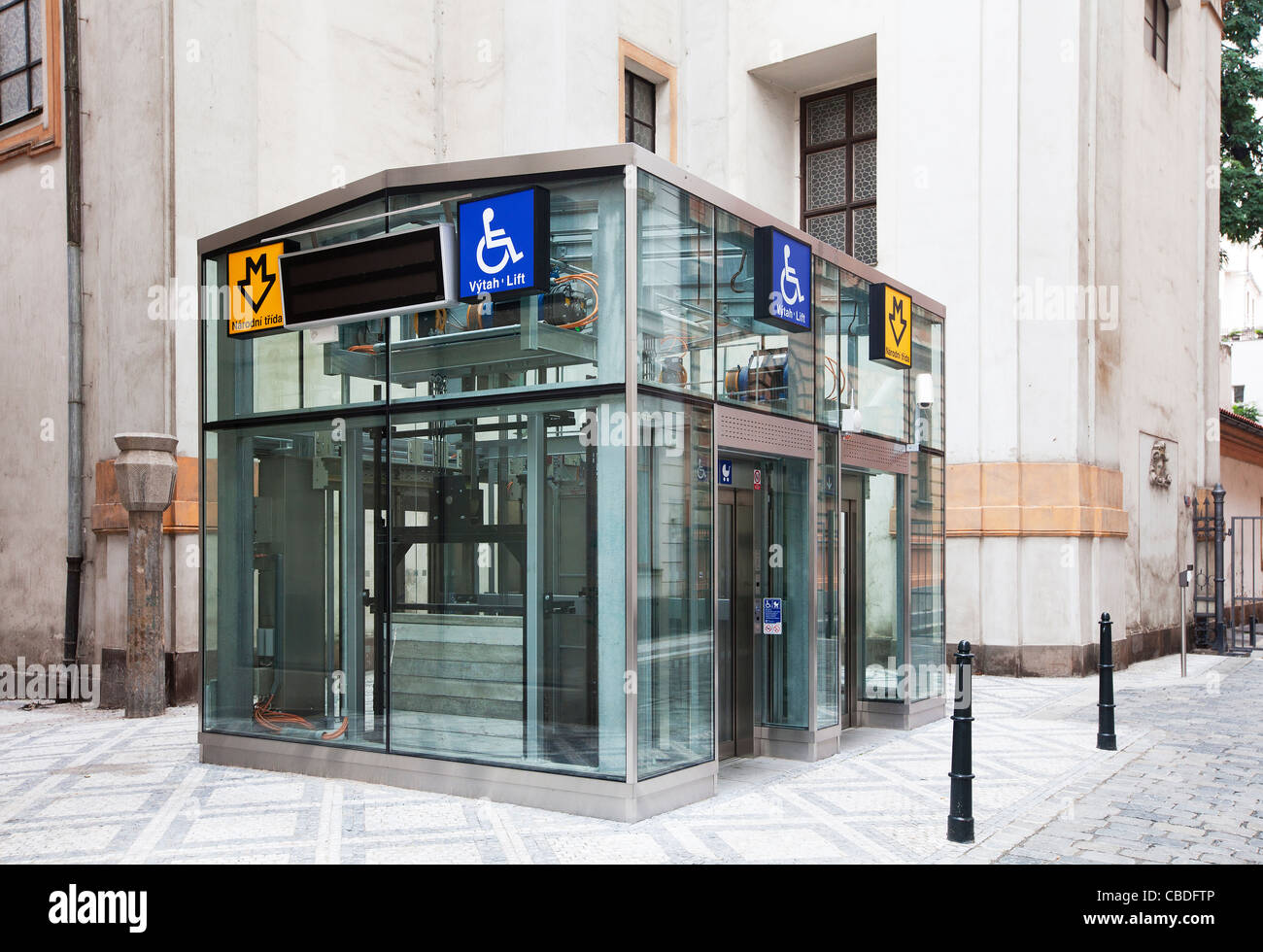 Barrier-free elevator for disadvanteges to subway station Narodni trida ...