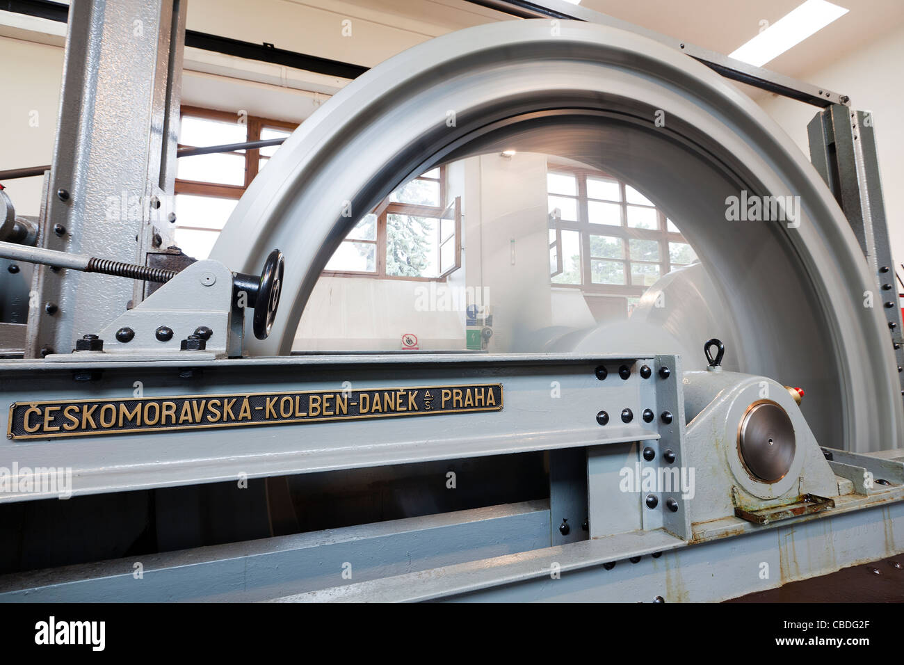 The engine room of the Petrin funicular, famous Prague's tourist ...
