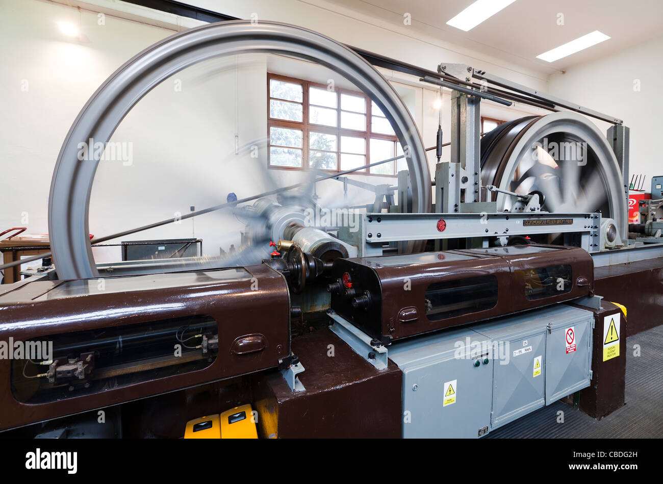 The engine room of the Petrin funicular, famous Prague's tourist ...
