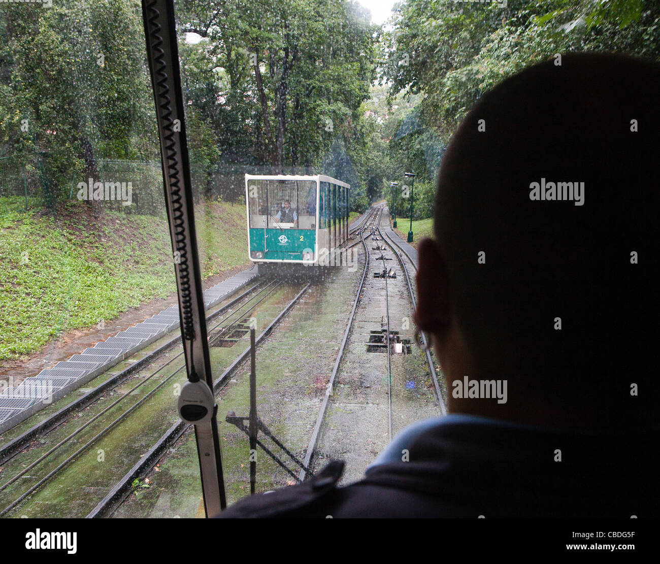 The Petrin funicular, famous Prague's tourist attraction, Czech ...