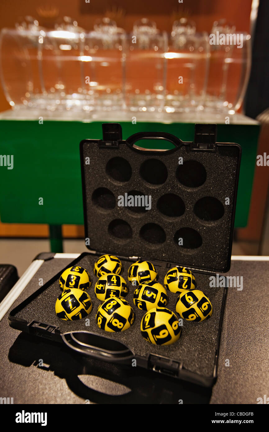 Lottery balls used for game Happy 10 of Sazka lottery company, pictured ...