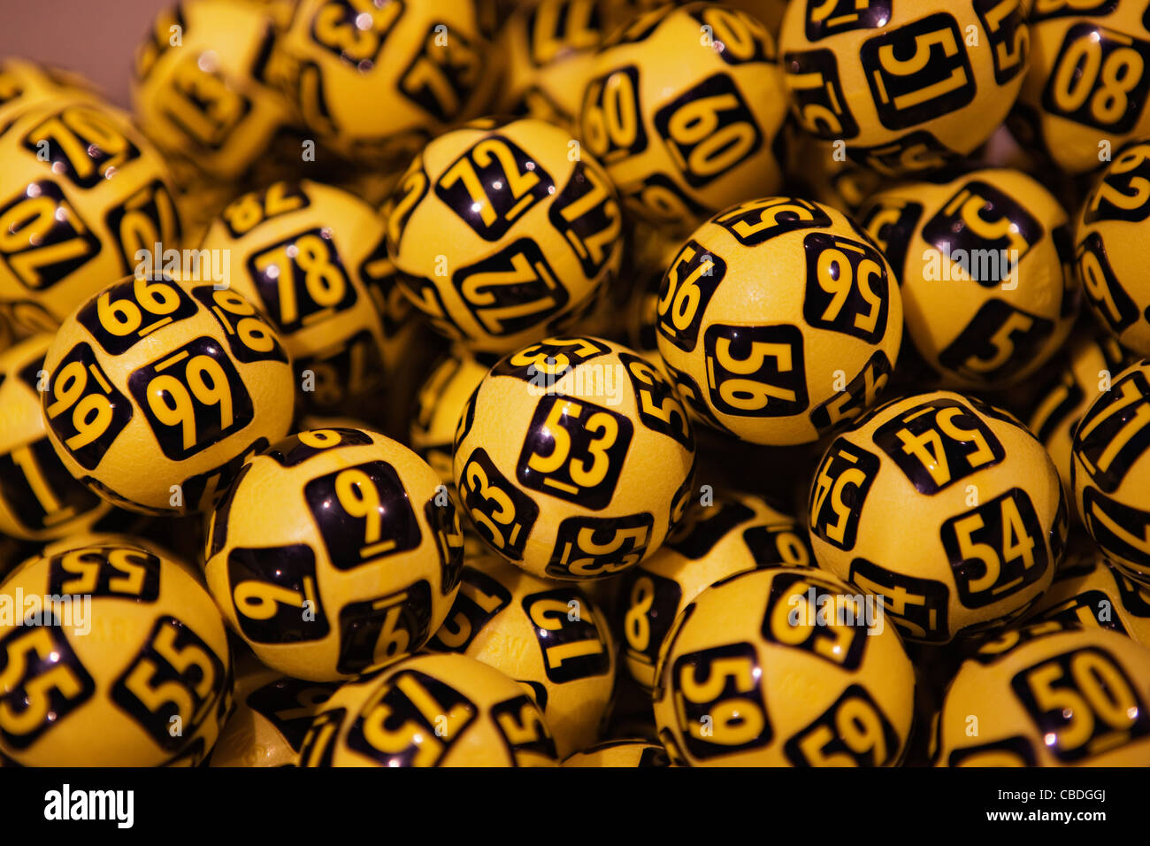 Lottery balls used for game Sportka of Sazka lottery company, pictured ...