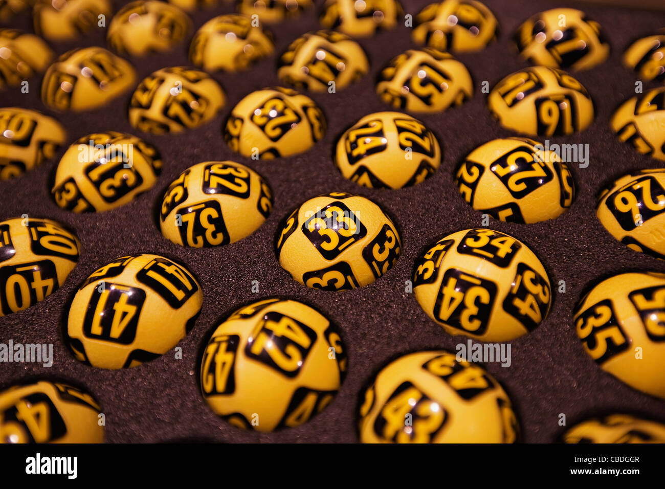 Lottery balls used for game Sportka of Sazka lottery company, pictured ...