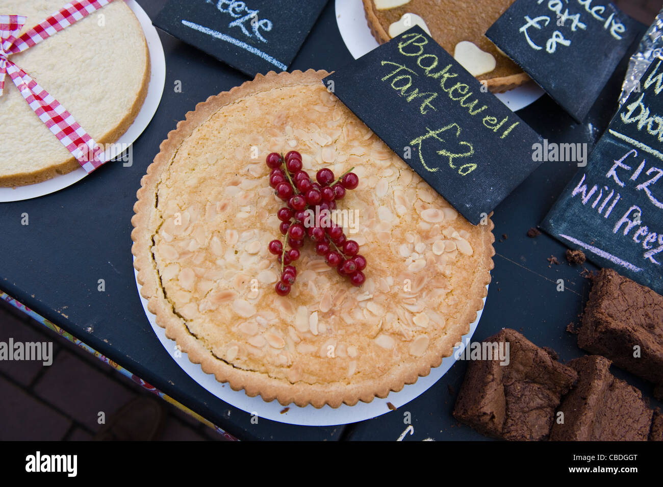 Bakewell tart Love Patisserie stall selling hand prepared French ...