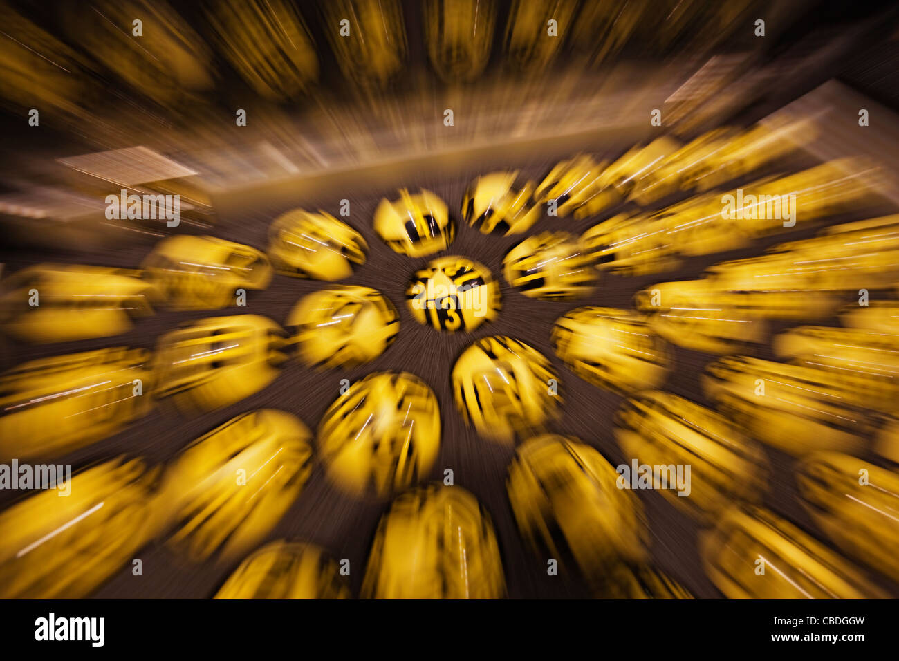 Lottery balls used for game Sportka of Sazka lottery company, pictured ...