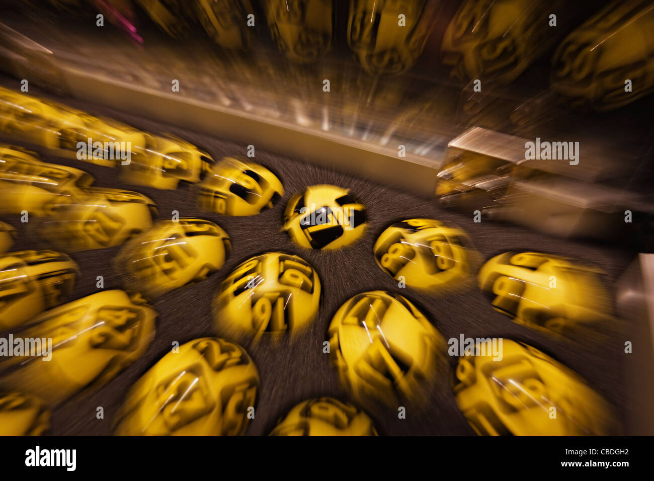 Lottery balls used for game Sportka of Sazka lottery company, pictured ...