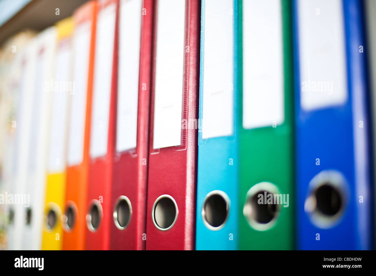 binder, file, folder, row, color, colors, office supplies Stock Photo ...
