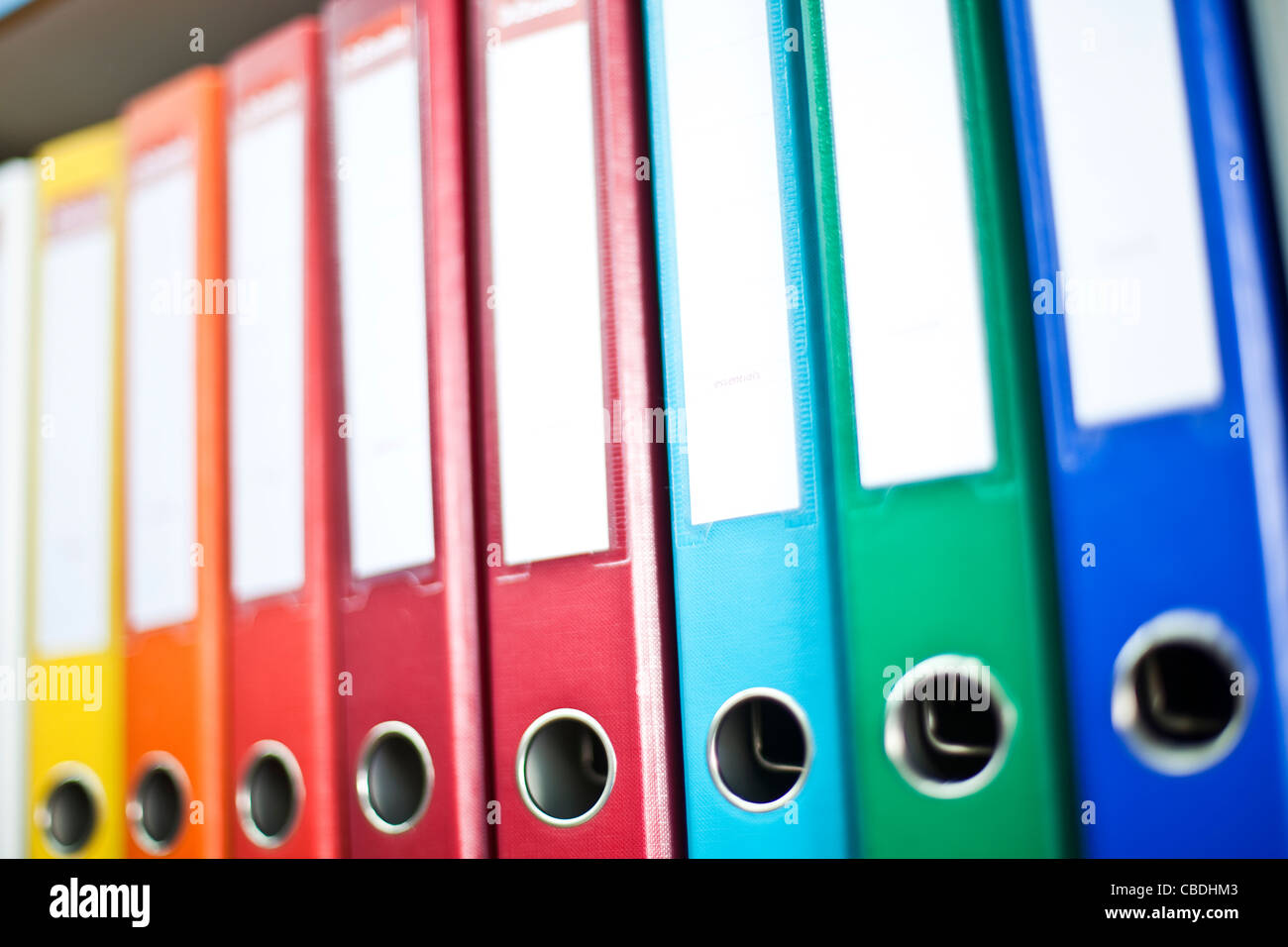 binder, file, folder, row, color, colors, office supplies Stock Photo ...