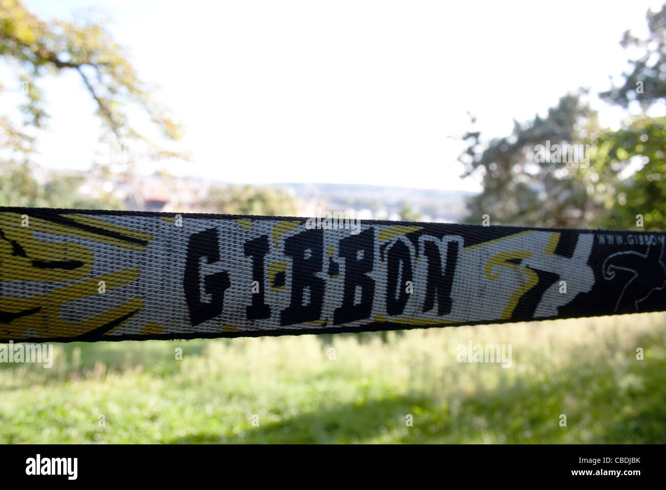 Slackline or slacklining is new sport discipline in balance which ...