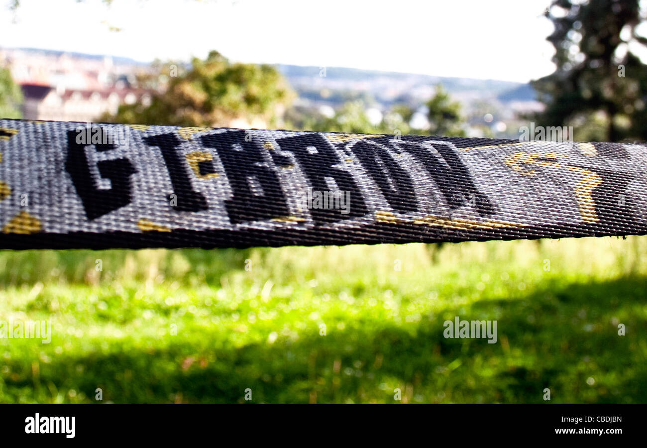 Slackline or slacklining is new sport discipline in balance which ...
