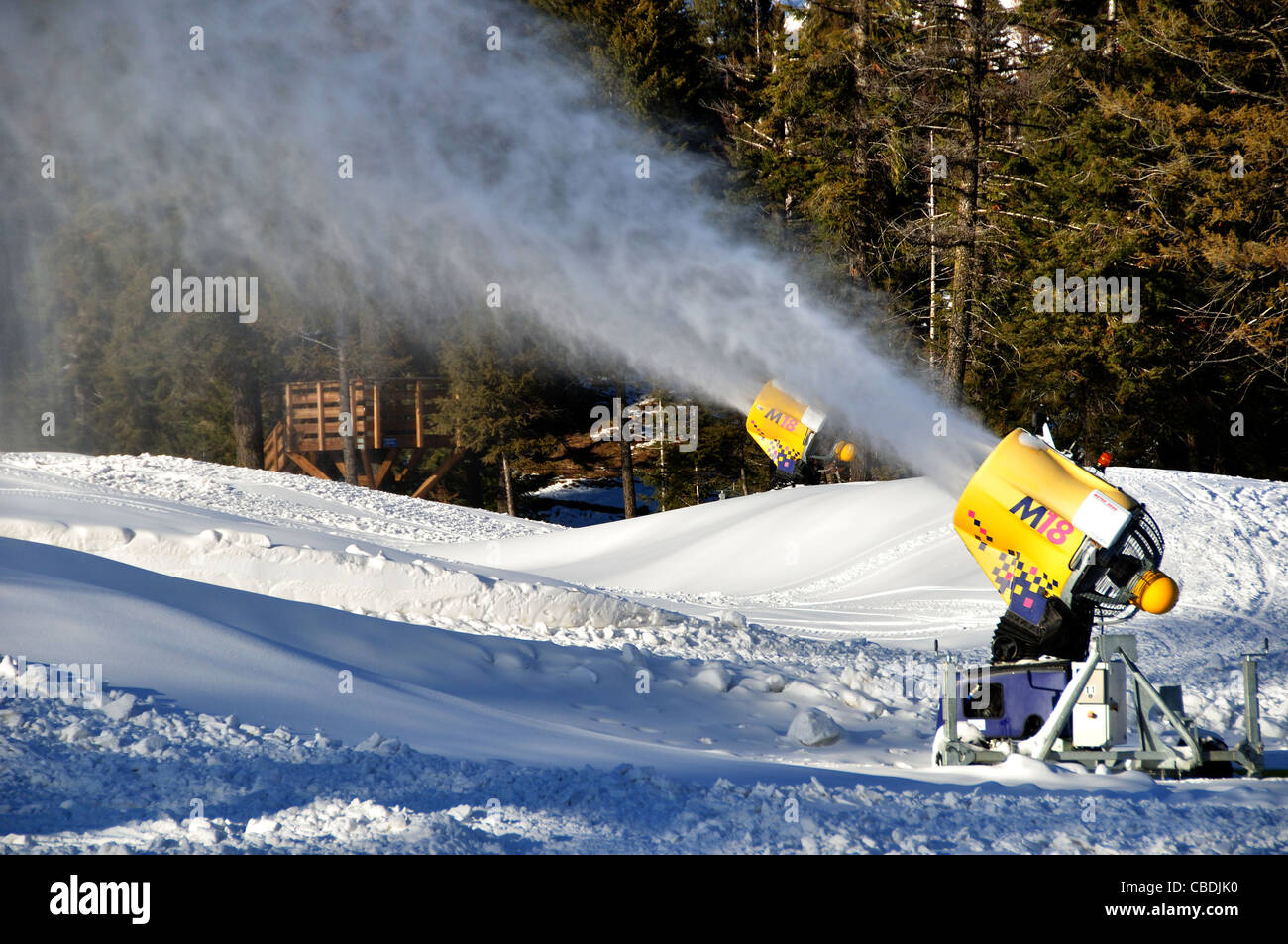 Artificial snow making machines hi-res stock photography and images - Alamy