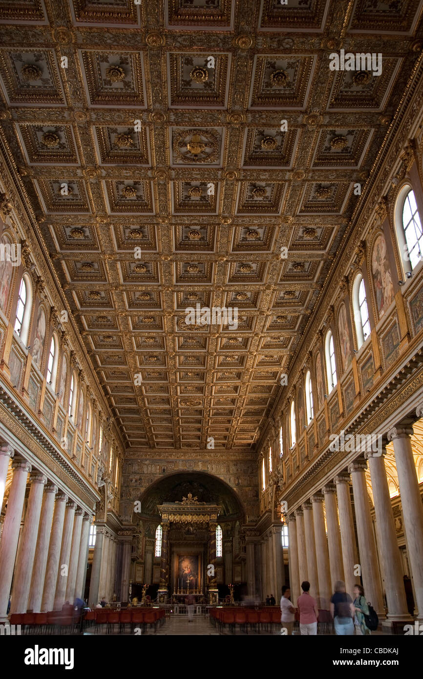 Interior and Nave of Basilica Di Santa Maria Maggiore Church in Rome ...