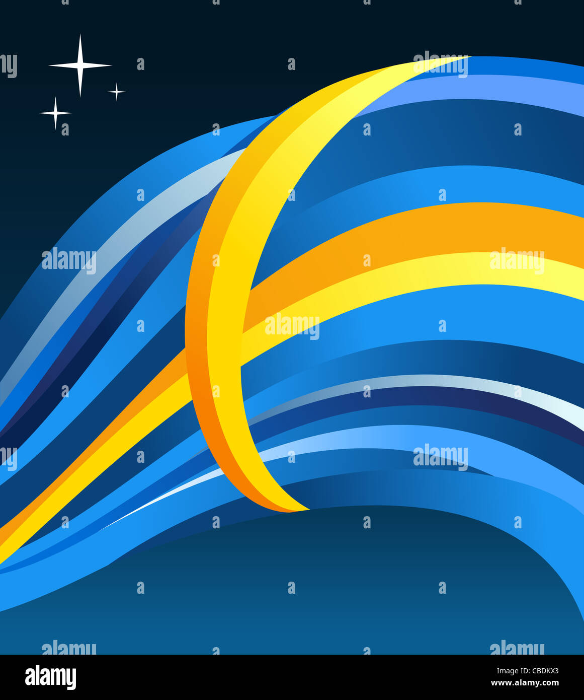 Sweden Flag Illustration Fluttering On Blue Background Vector File